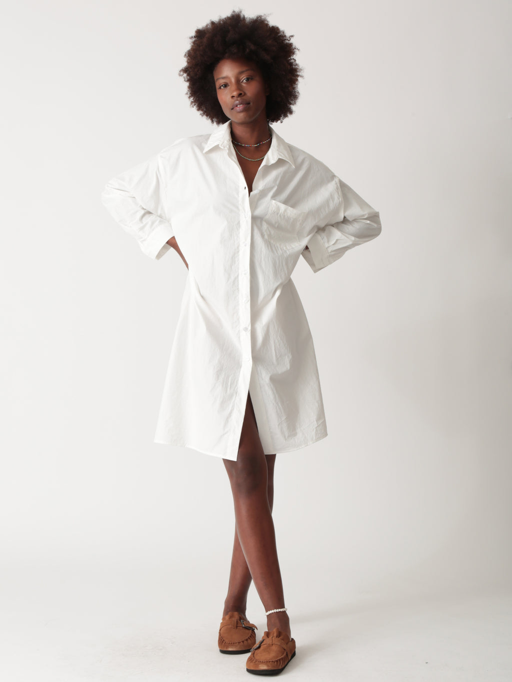 Suki Shirt Dress Cloud – Electric & Rose Clothing
