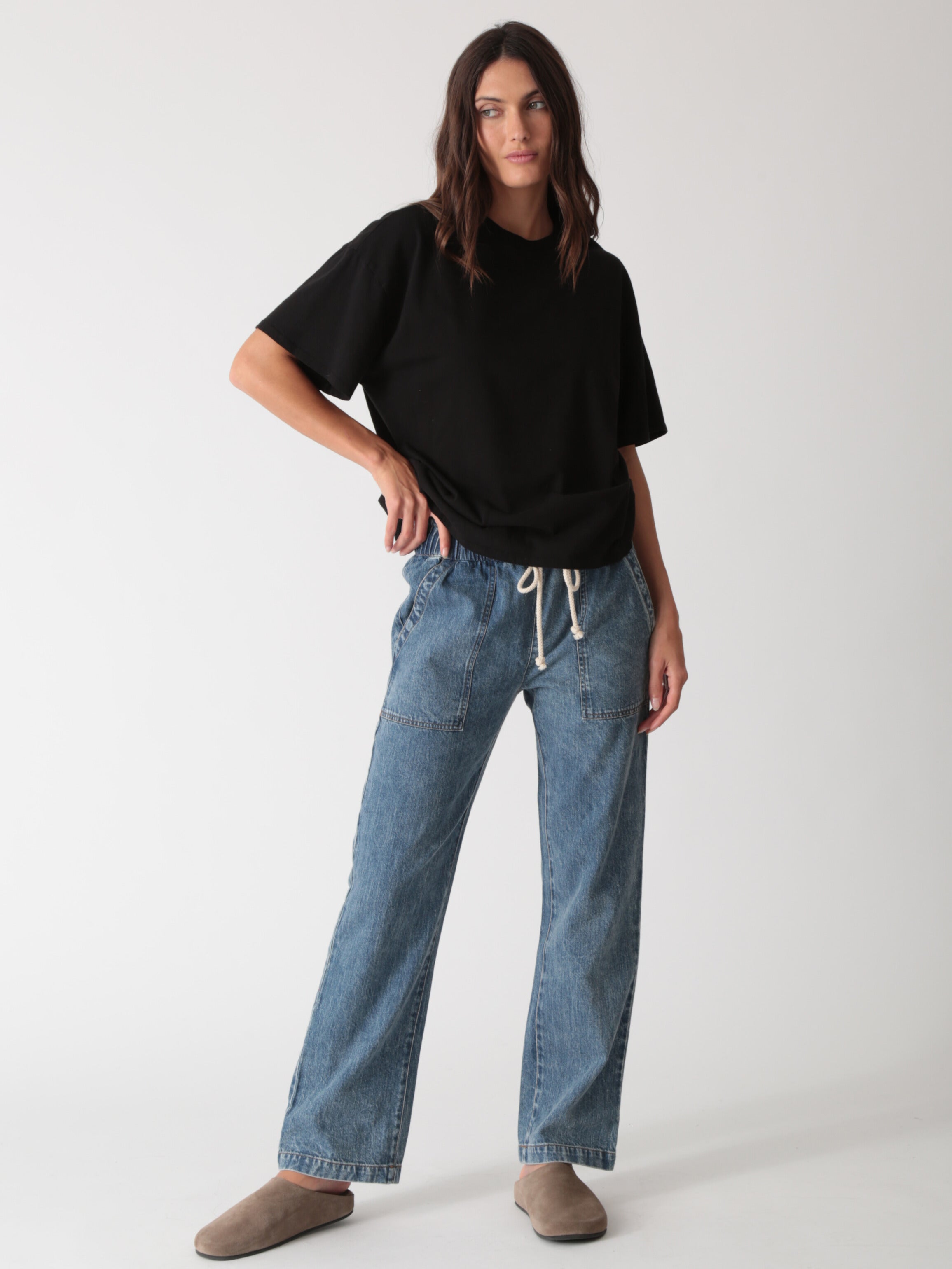 Easy Pant-Denim Medium Denim Blue – Electric & Rose Clothing