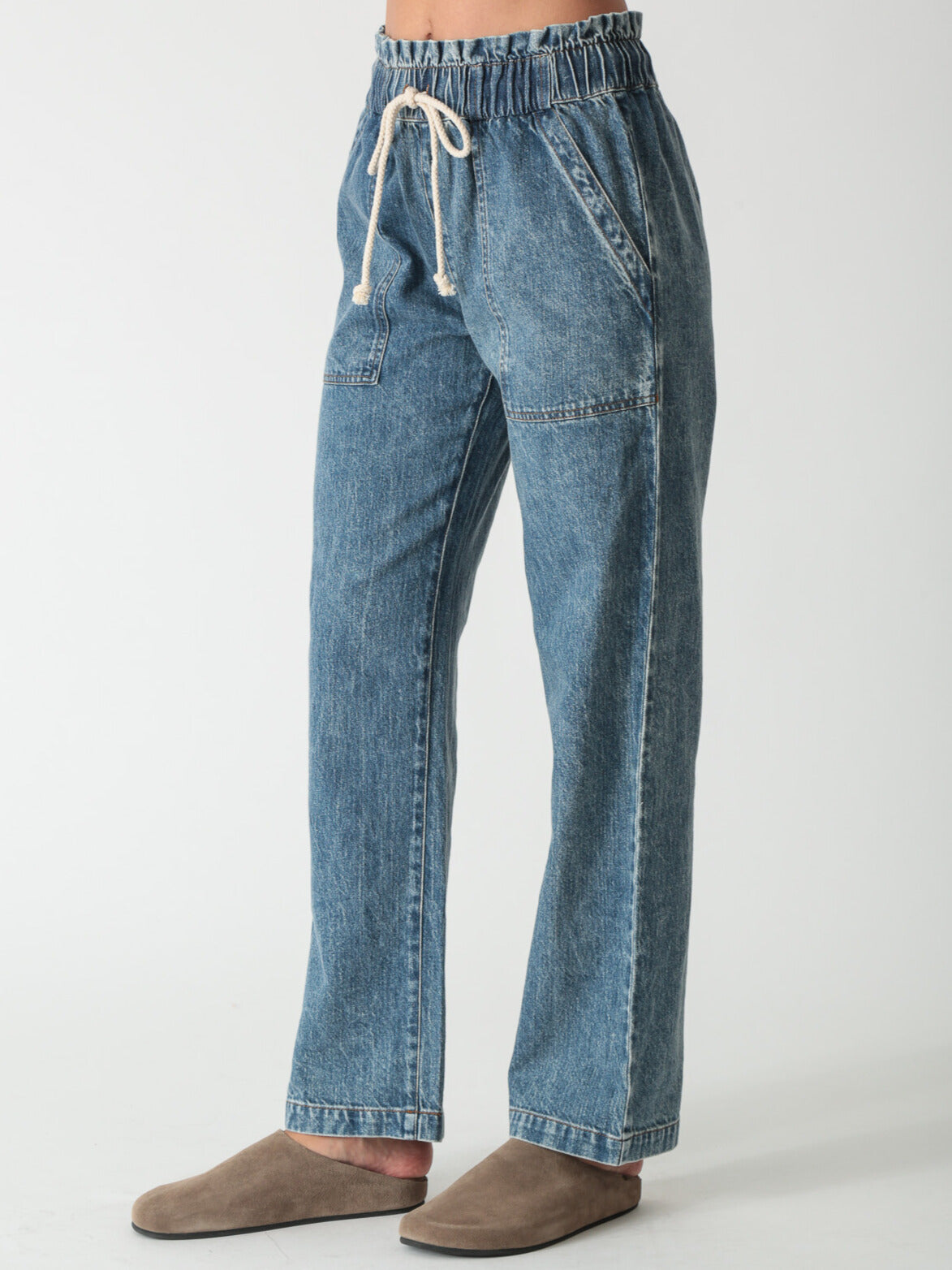 Easy Pant-Denim Medium Denim Blue – Electric & Rose Clothing